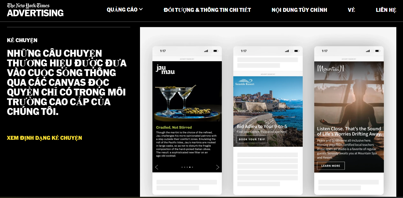 Cách xuất hiện Banner độc đáo trên The New York Times